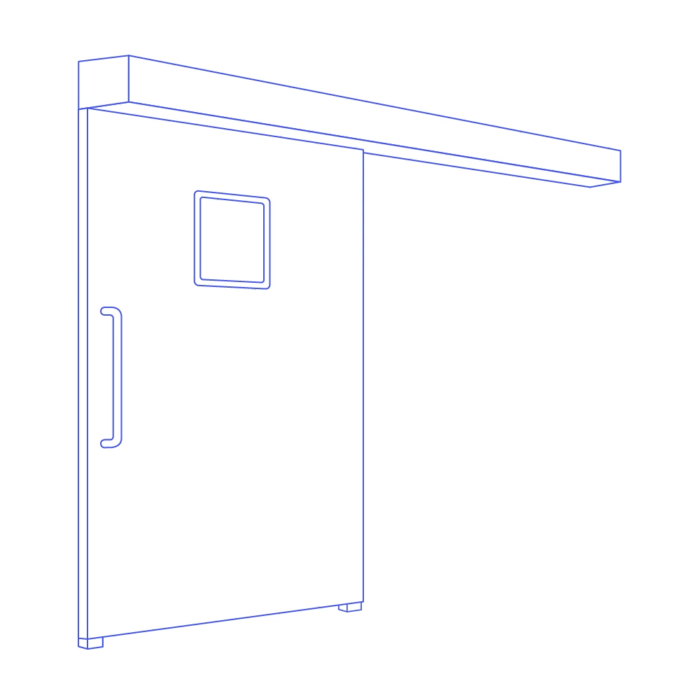 EI 90 fire rated hermetic automatic sliding door | Manusa